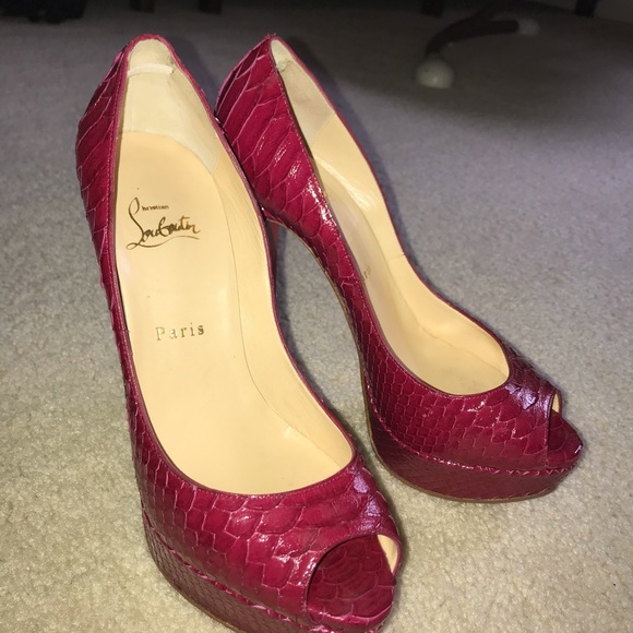 Christian Louboutin | Shoes | Christian Louboutin Lady Peep Rasp Python ...